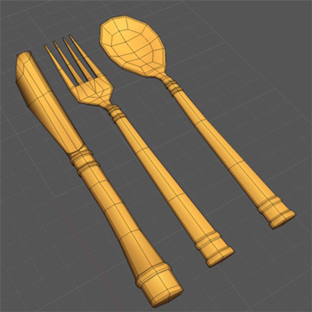 3d model fork spoon knife