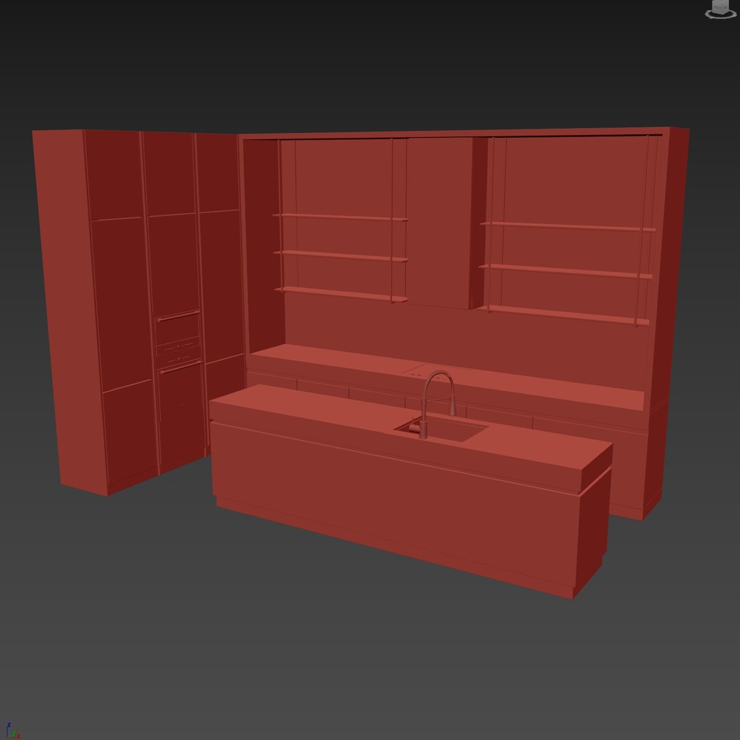 3D Modern Kitchen With Island 8 - TurboSquid 2264784