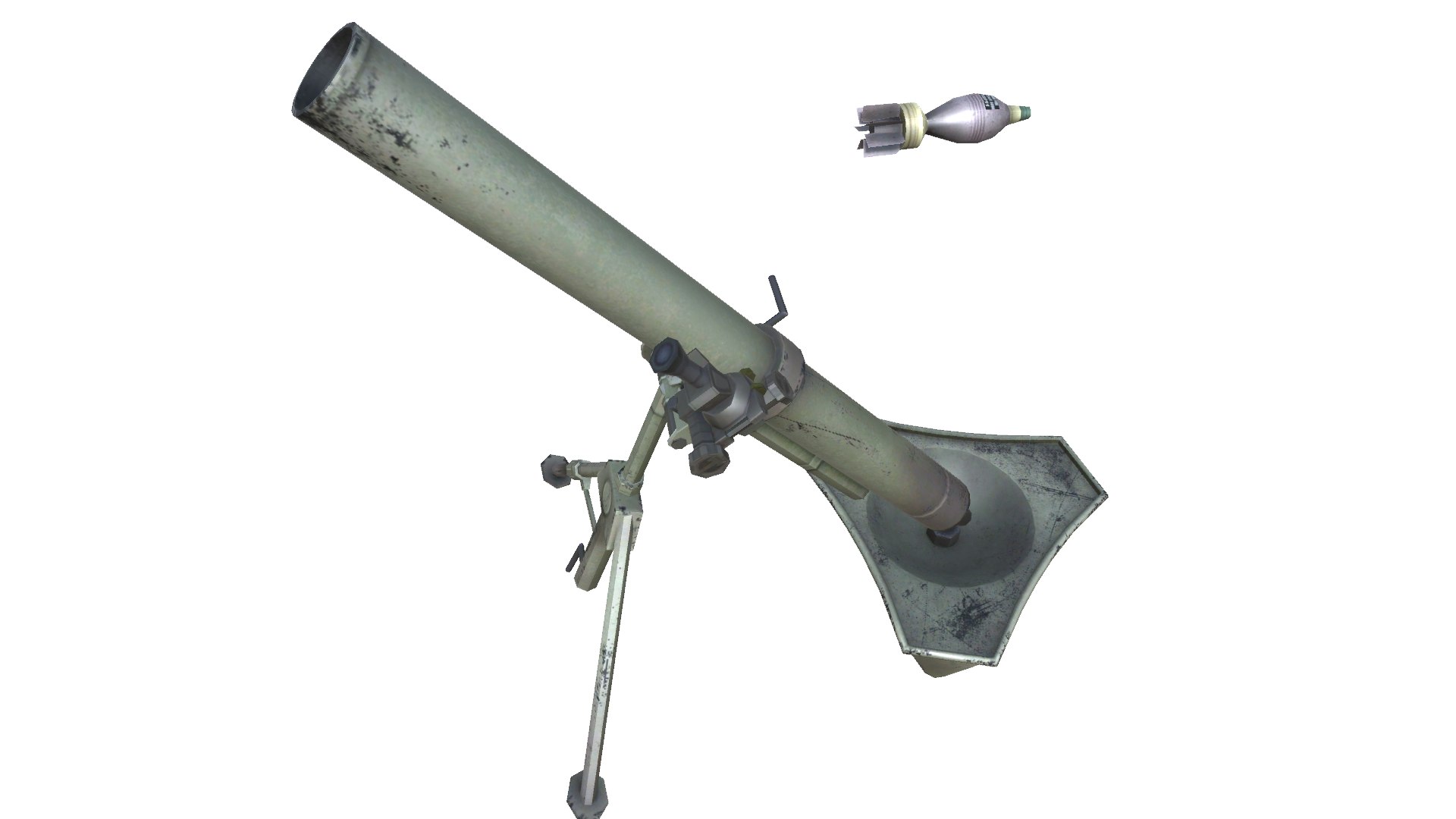08-mortar-gun Model 3d Game Ready Model Low-poly 3D Model 3D Model ...
