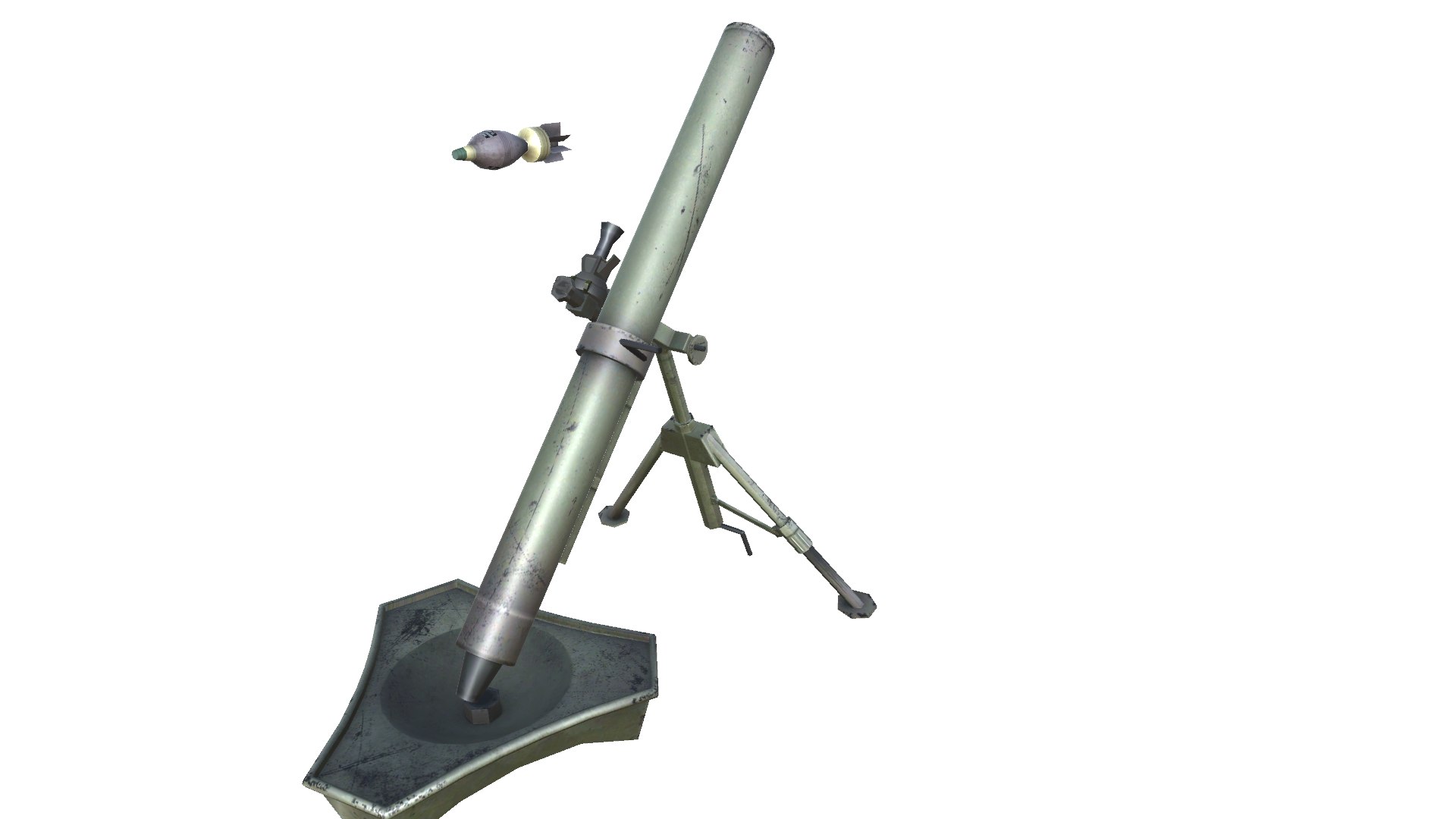 08-mortar-gun Model 3d Game Ready Model Low-poly 3D Model 3D Model ...