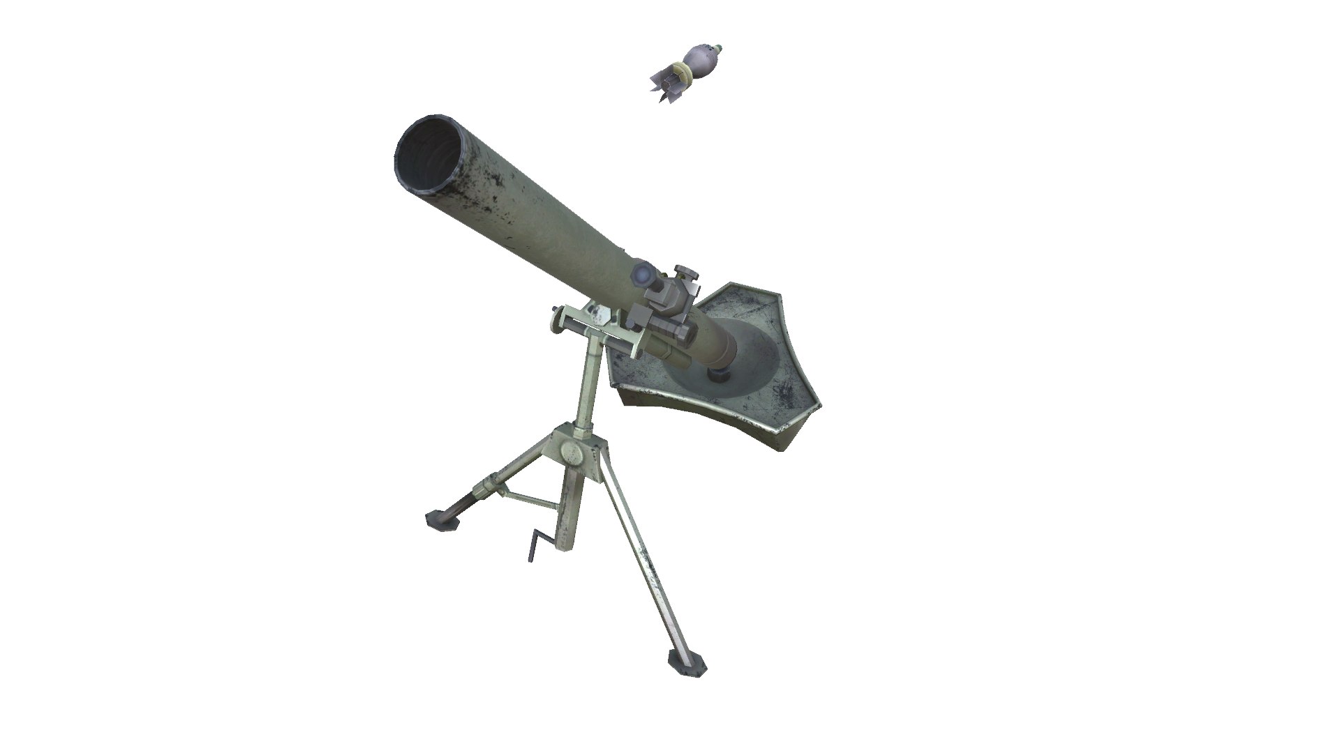 08-mortar-gun Model 3d Game Ready Model Low-poly 3D Model 3D Model ...