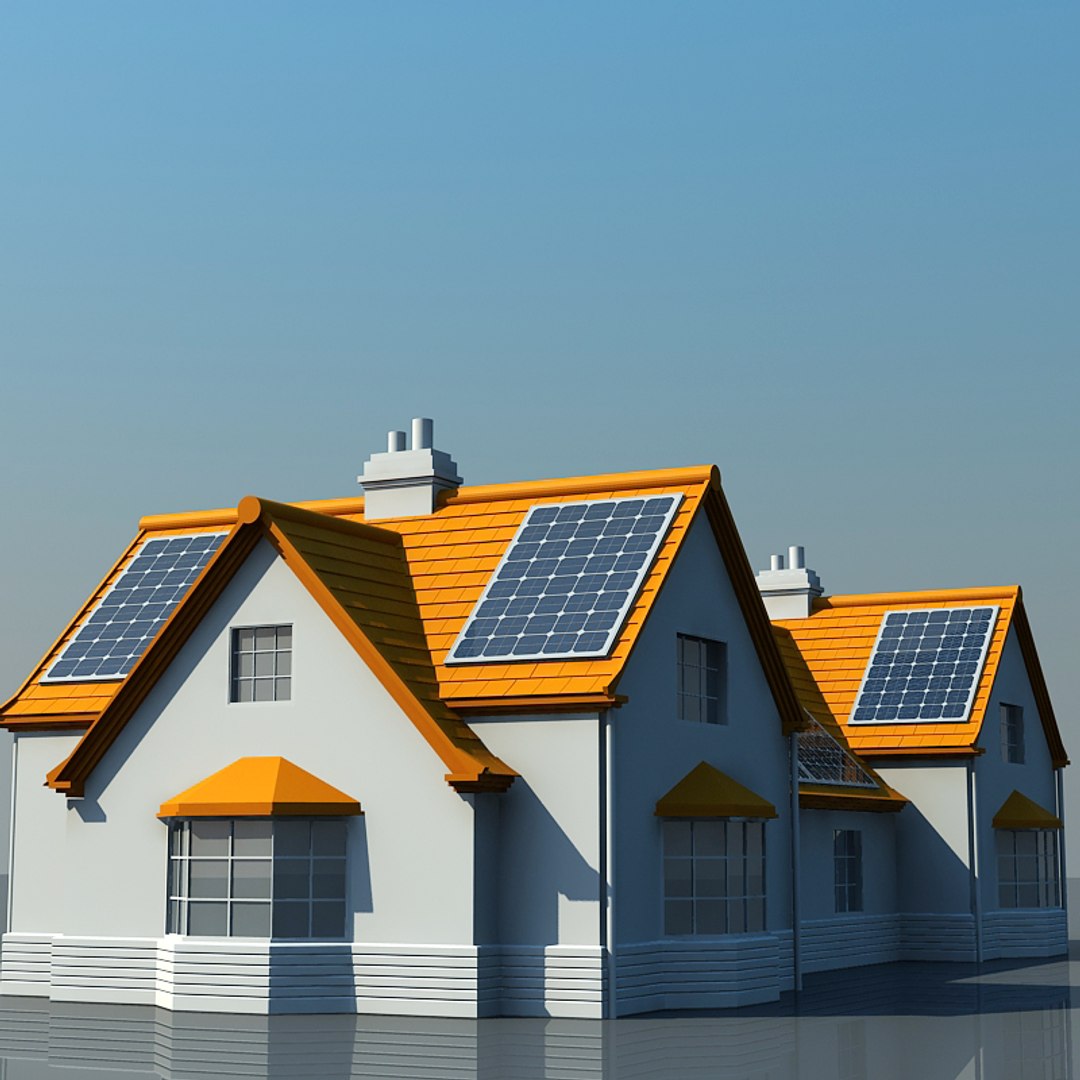 Solar Powered House 3d Model