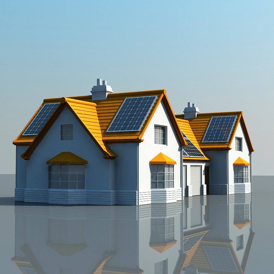 Solar Powered House 3d Model