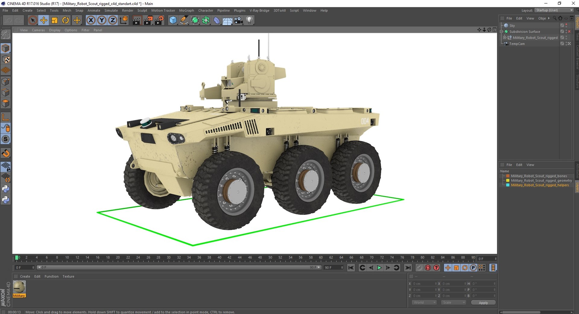 3D Military Robot Scout Rigged For Cinema 4D - TurboSquid 2124309