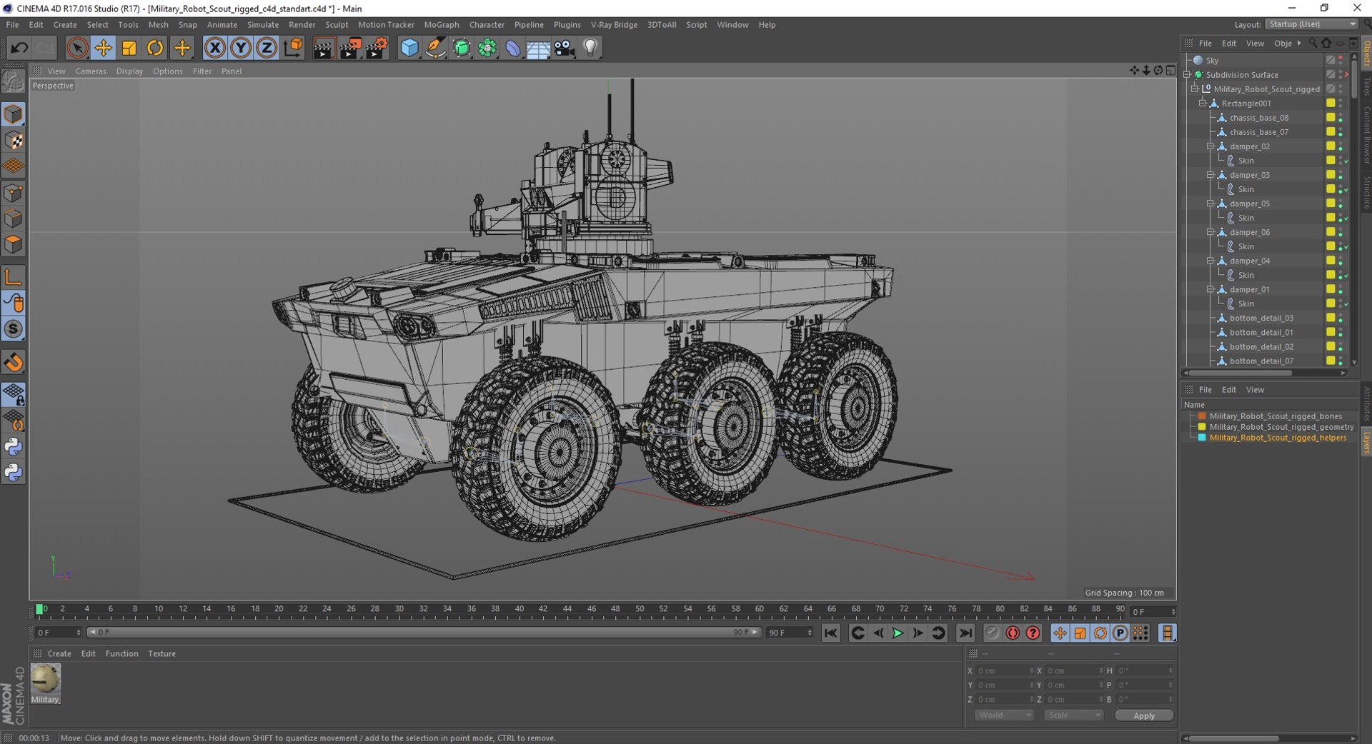 3D Military Robot Scout Rigged For Cinema 4D - TurboSquid 2124309