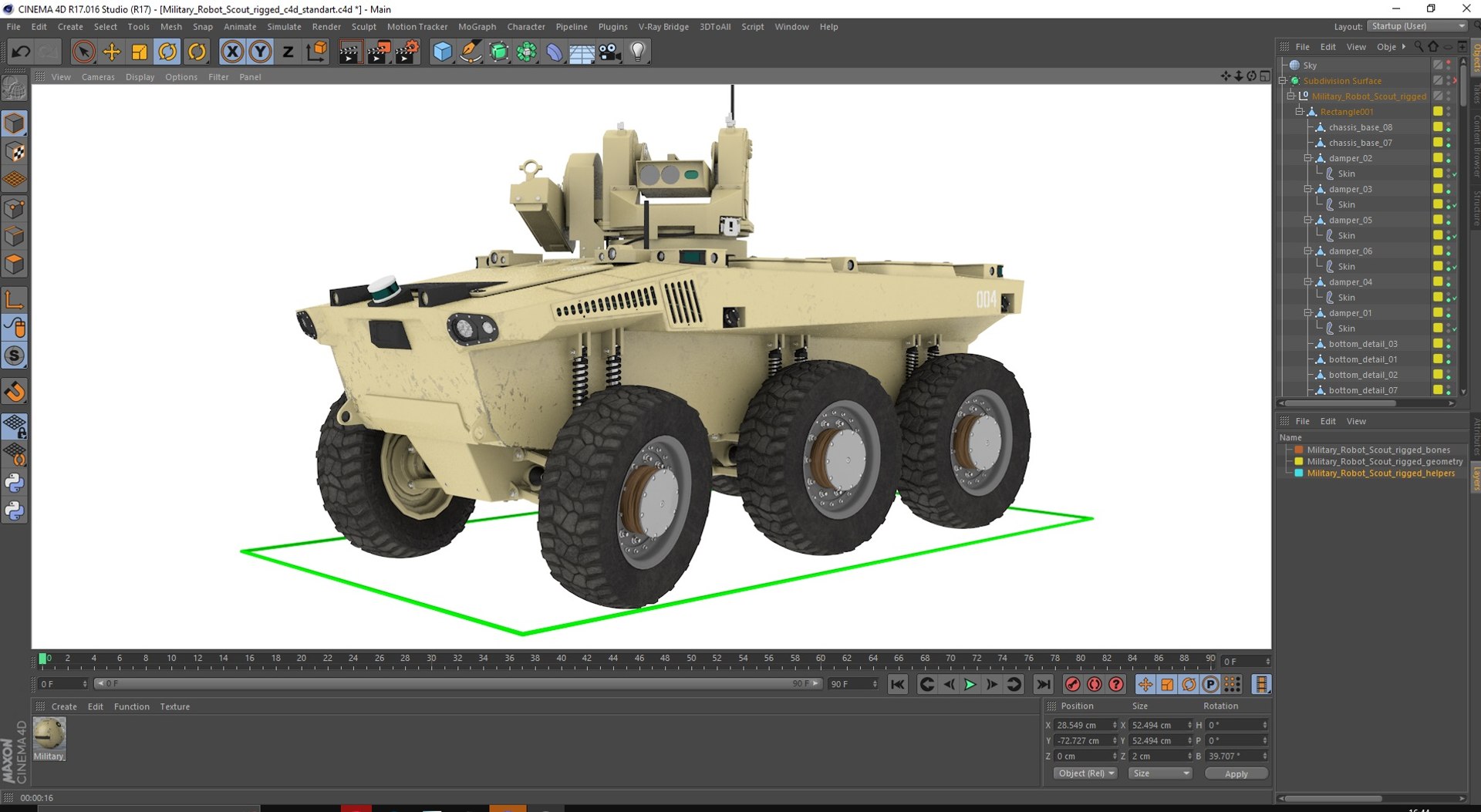 3D Military Robot Scout Rigged For Cinema 4D - TurboSquid 2124309