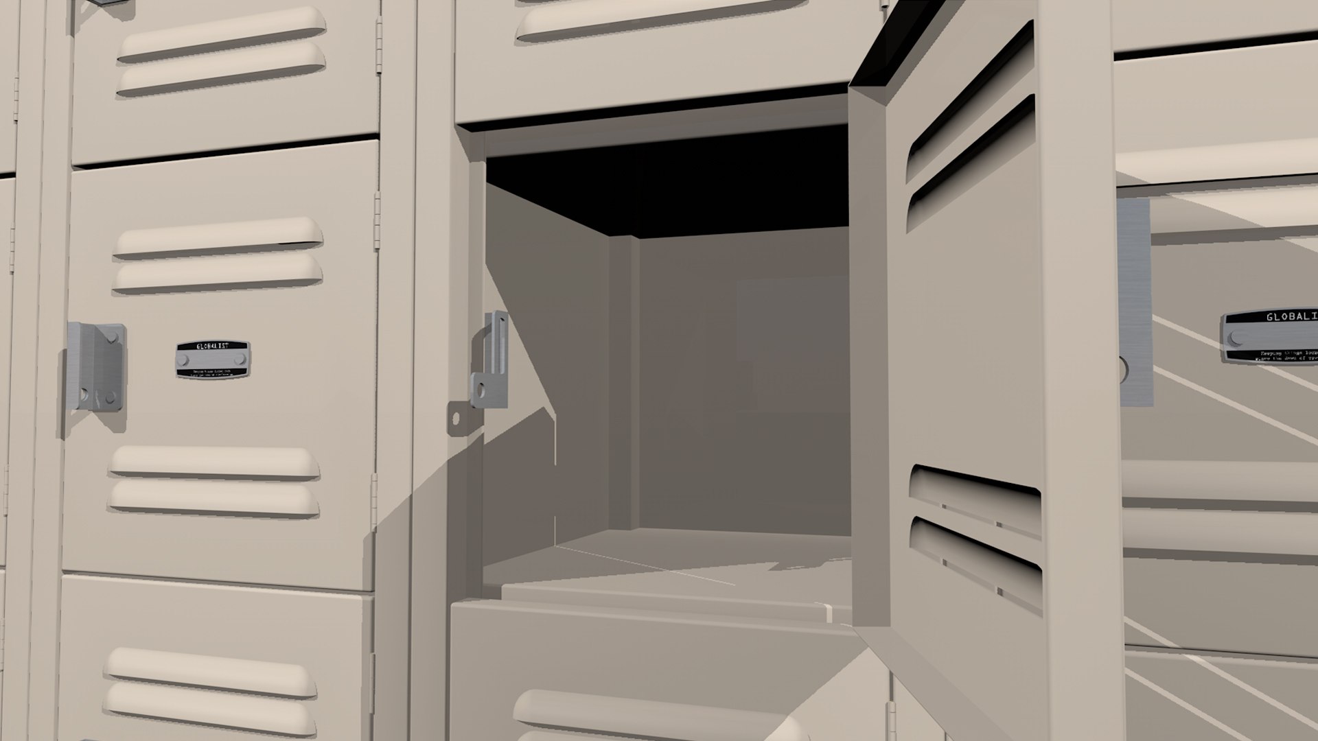 3d Lockers Doors Open Model