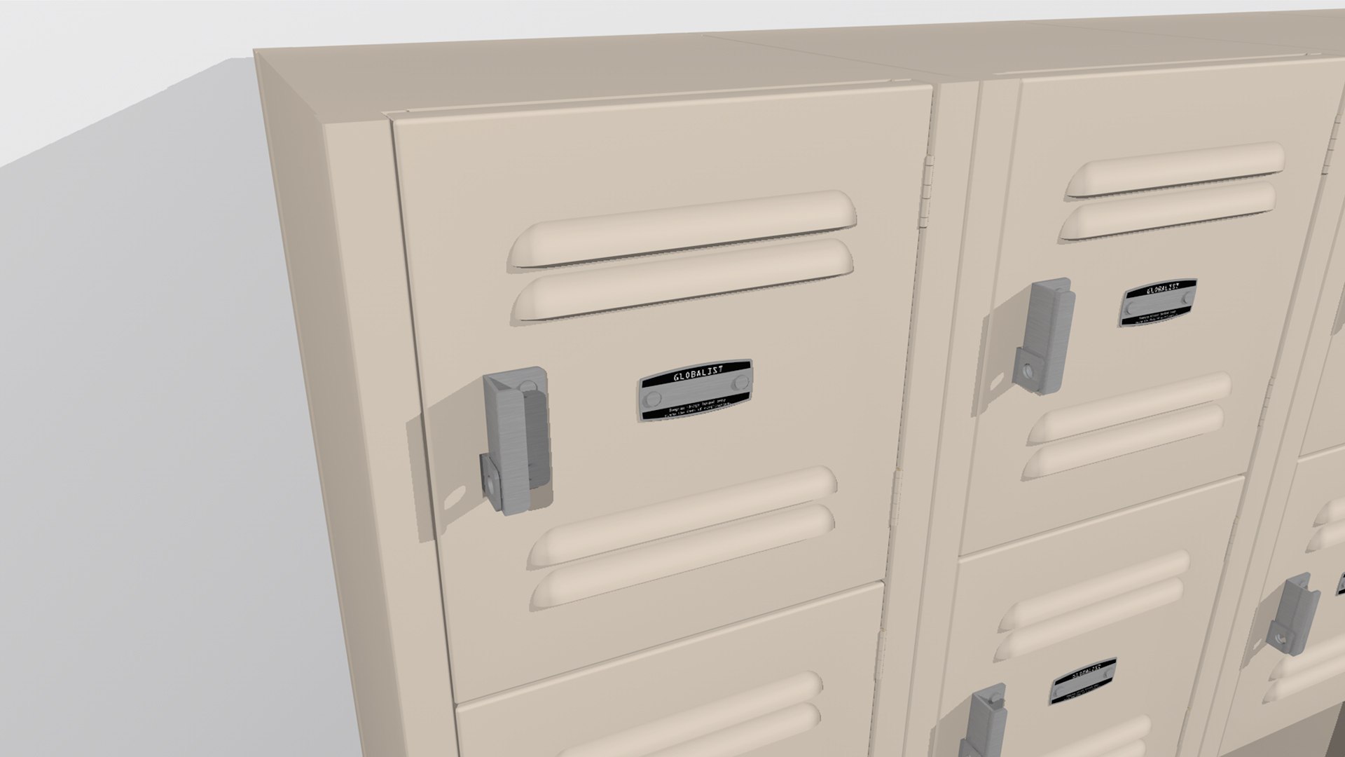 3d Lockers Doors Open Model