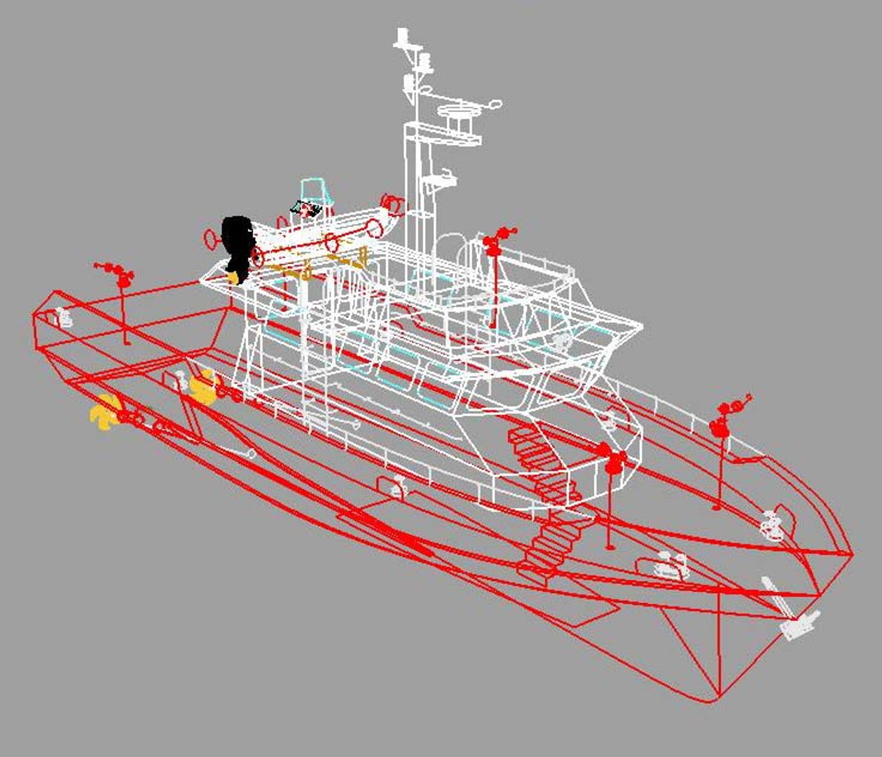 20m Firefighting Boat 3d Model