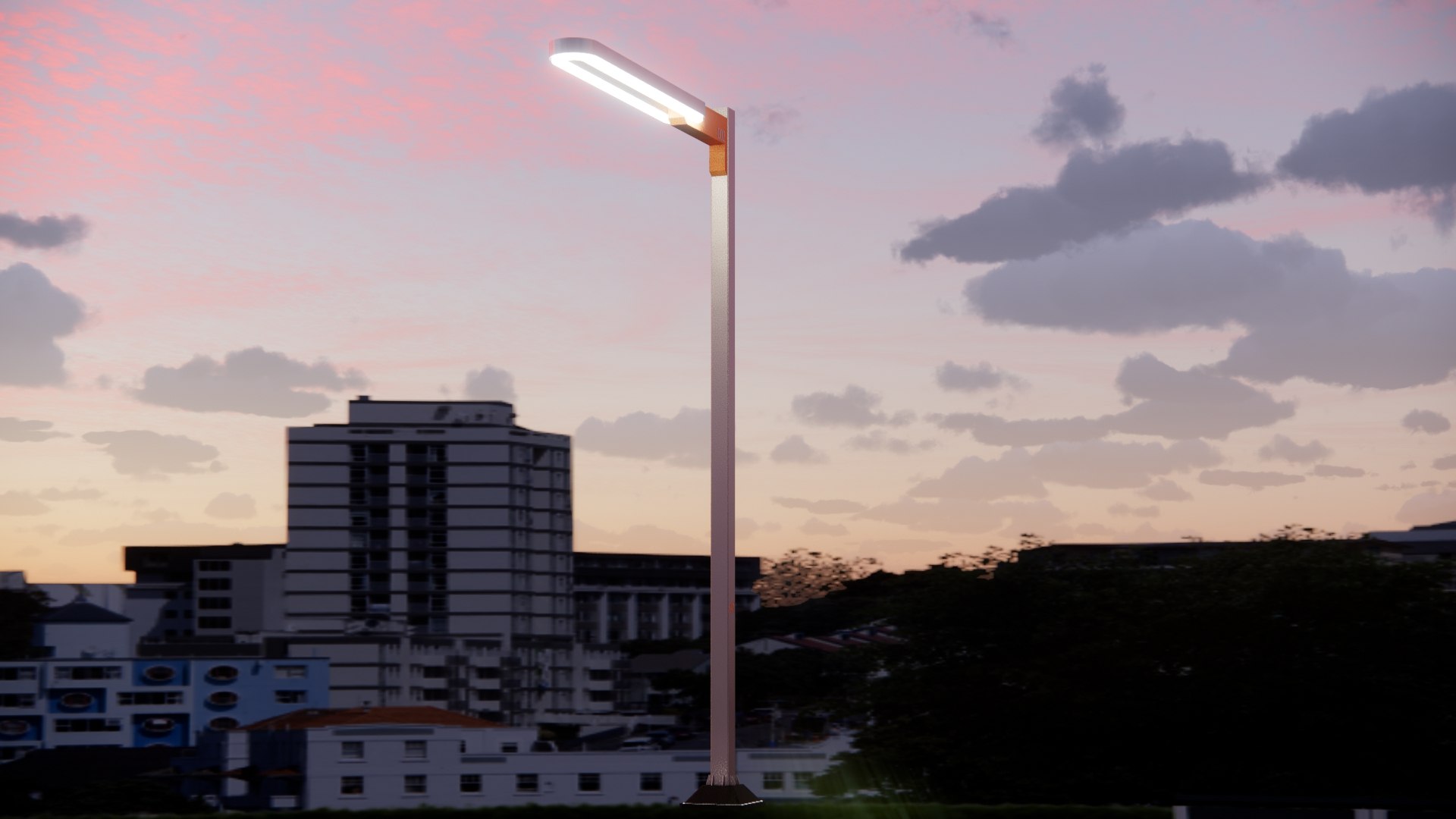 Sci-fi Simple Street Light Post 002 3D Model - TurboSquid 1980944