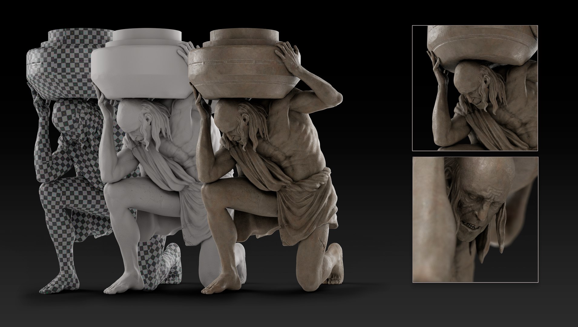 Human Statue - Pillar 3D model - TurboSquid 2009326