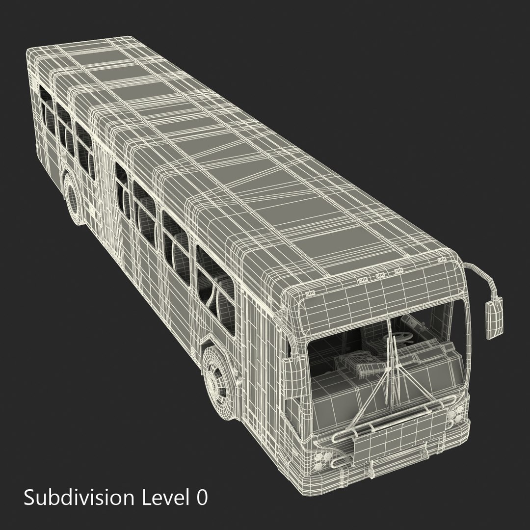 bus metro transit rigged 3d max