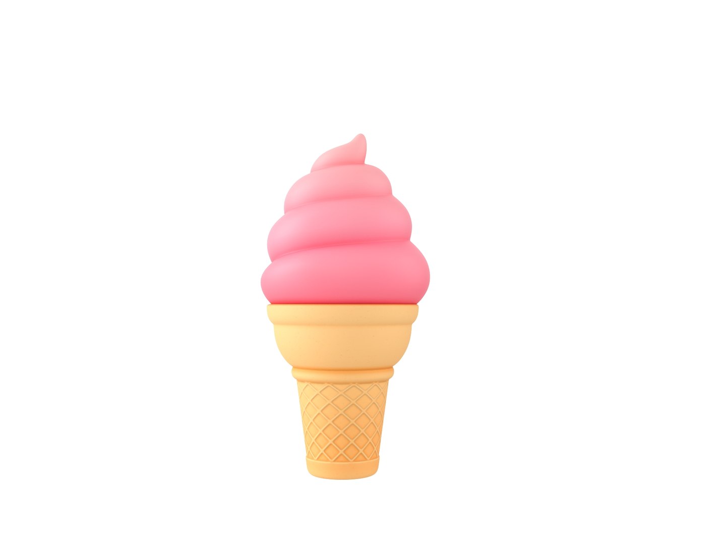 3D Cartoon Ice Cream Model - TurboSquid 1905230