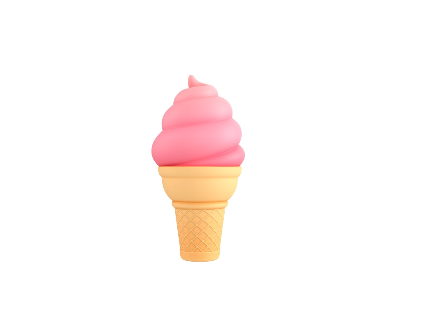 3D Cartoon Ice Cream Model - TurboSquid 1905230