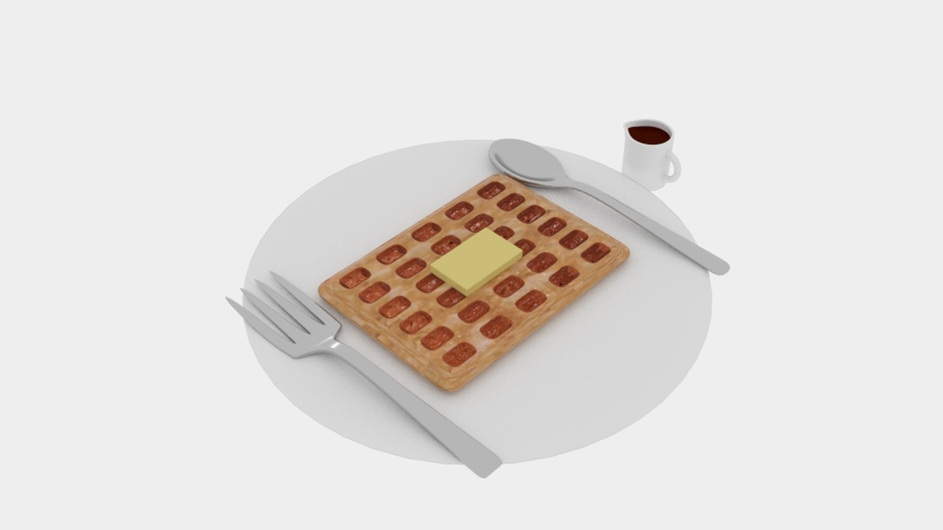 Waffle Plate 3D Model - TurboSquid 1381241