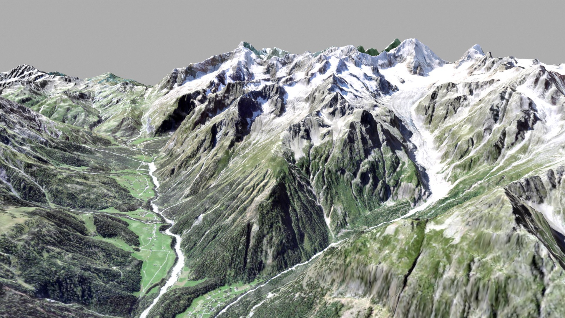 Mountain Landscape Grande Jorasses Alps Model - TurboSquid 1983718