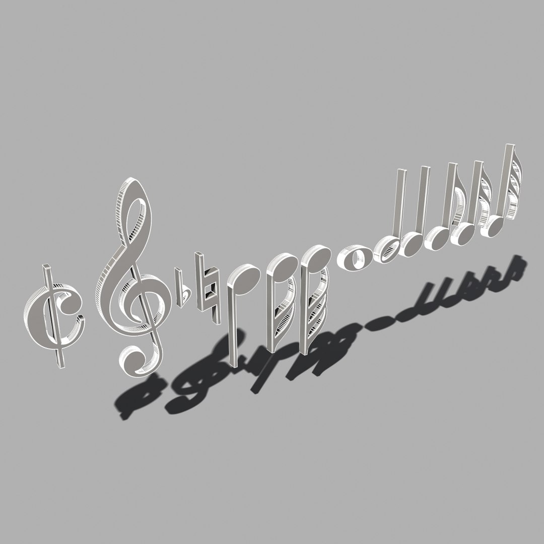 3d Musical Notes