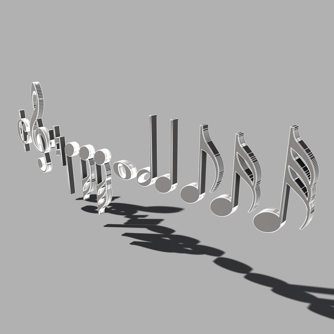 3d Musical Notes