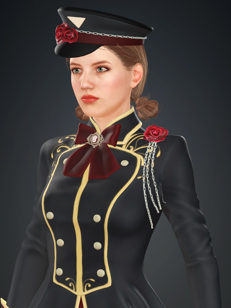 3D Realistic Rigged Napoleon Soldier Girl Character 3D Model model ...