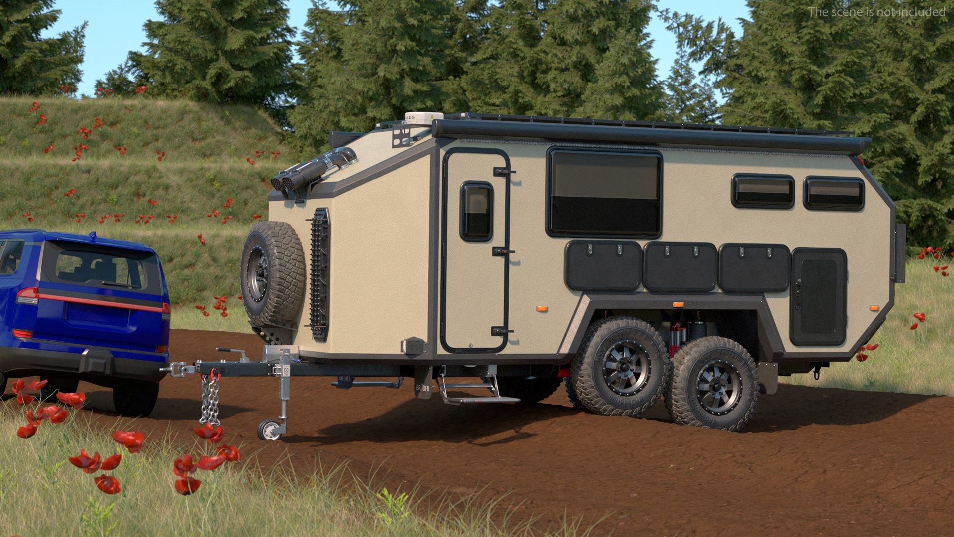 Off Road Mobile Home Bruder EXP 8 Rigged Model - TurboSquid 2280239