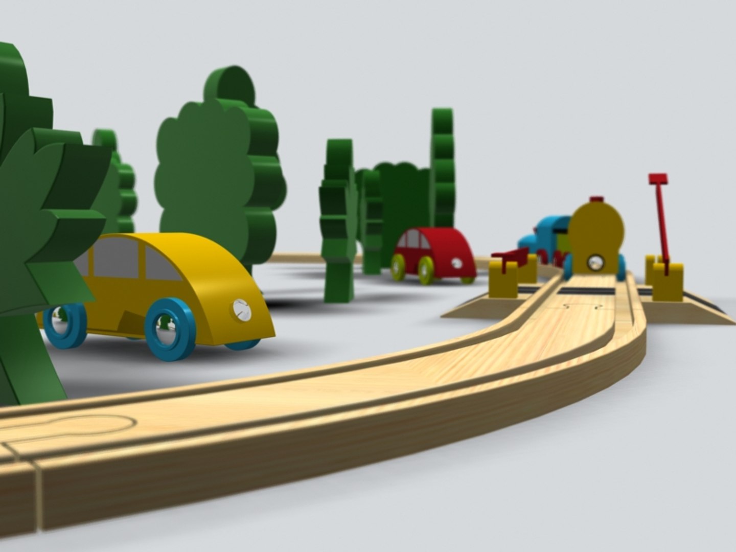 3d Toy Train Set Model