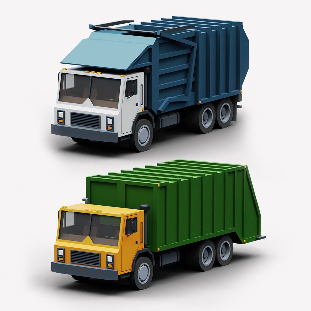 3D Cartoon Stylized Garbage Truck - TurboSquid 1819402