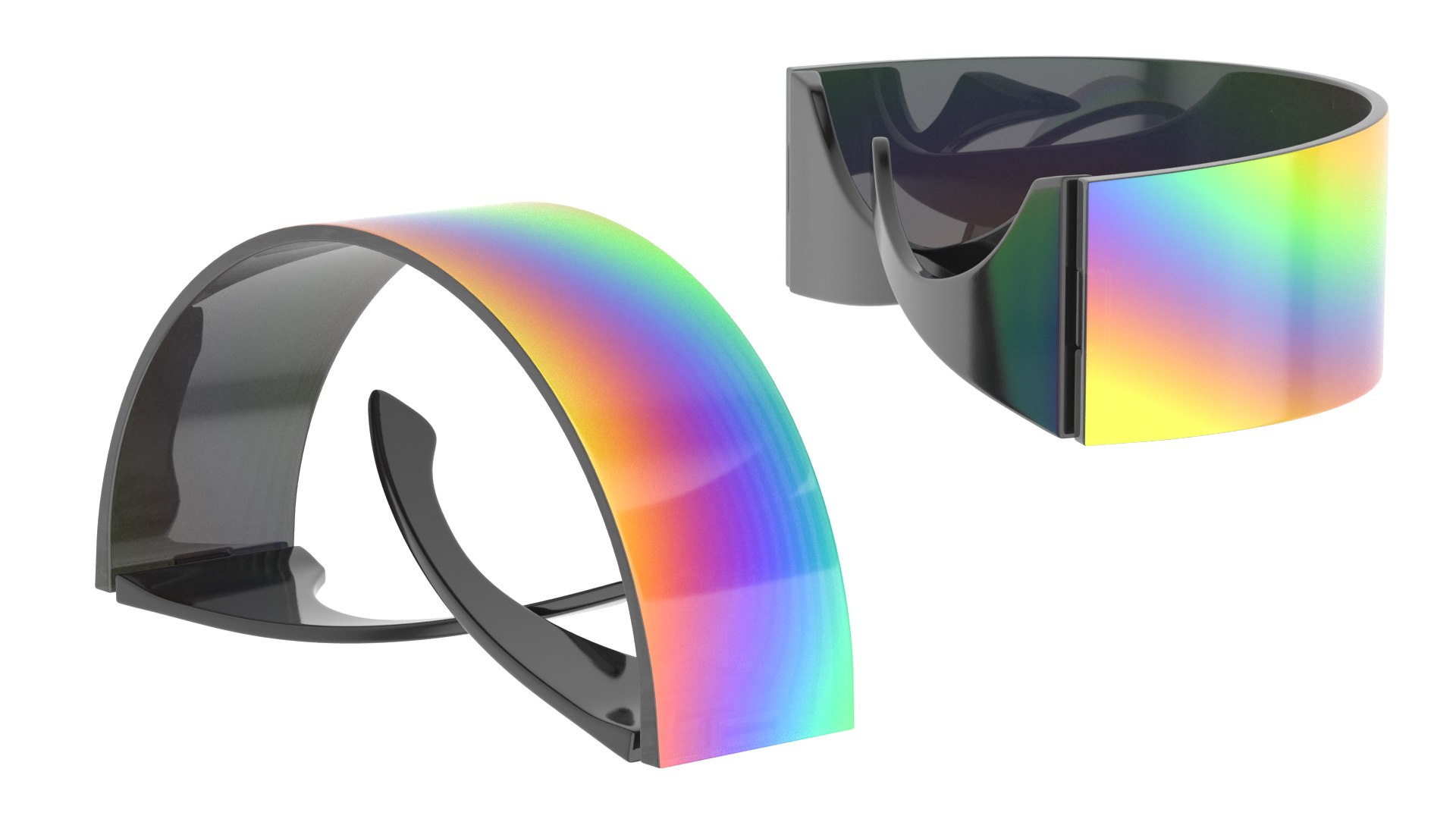 Futuristic Rainbow Shield Sunglasses 3D Model - TurboSquid 1703734