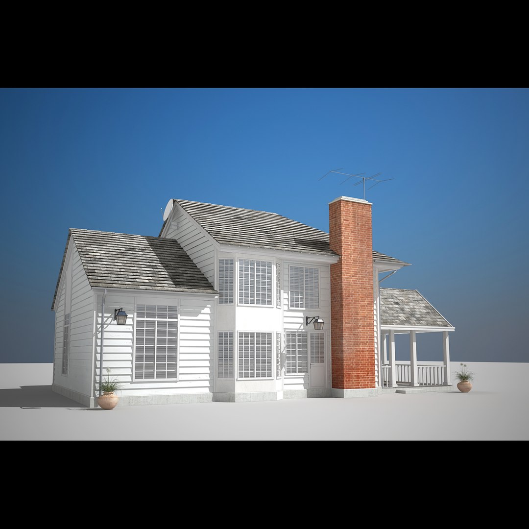 Suburban House 3d Model