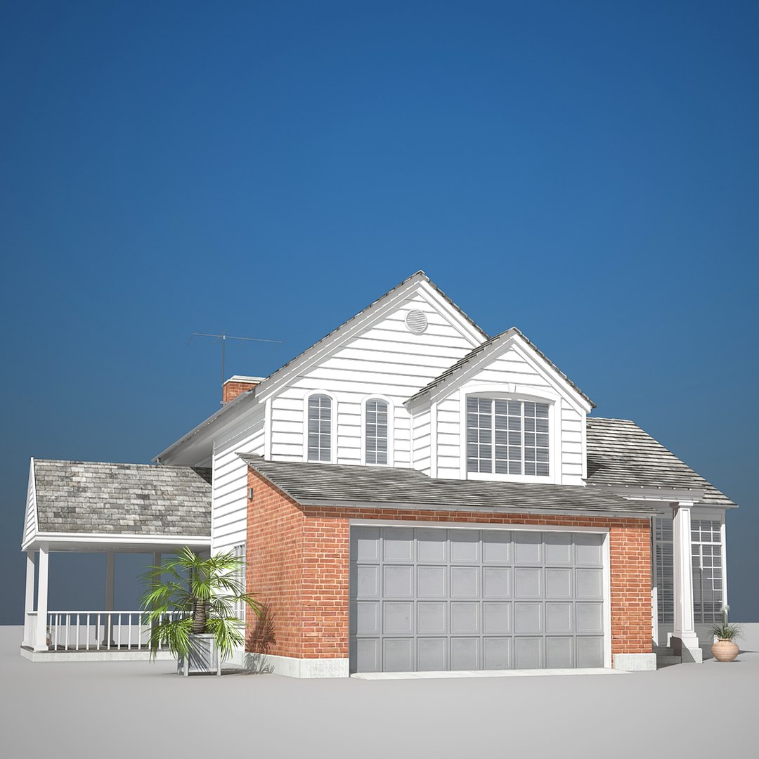 Suburban House 3d Model