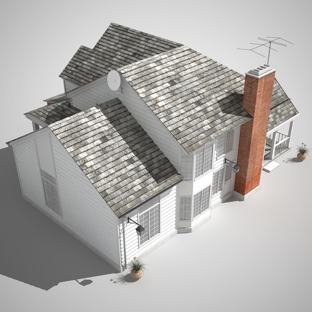 Suburban House 3d Model