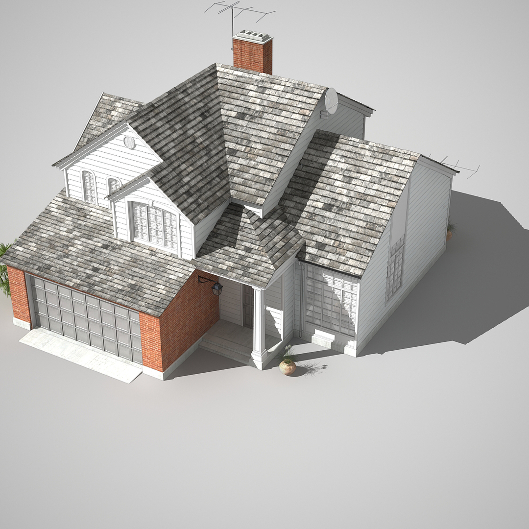Suburban House 3d Model