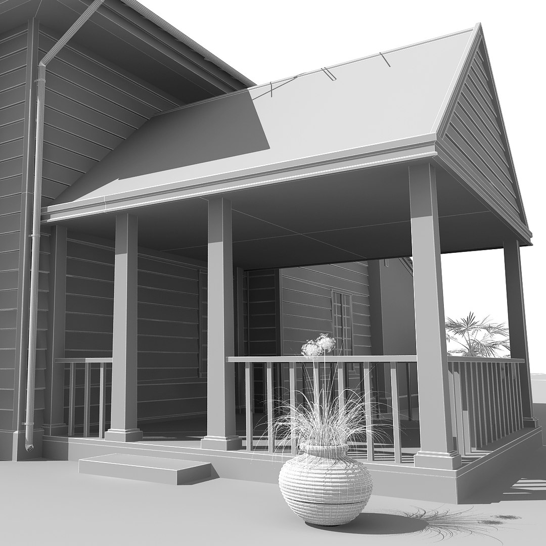Suburban House 3d Model