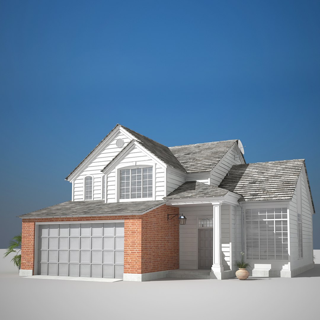 Suburban House 3d Model