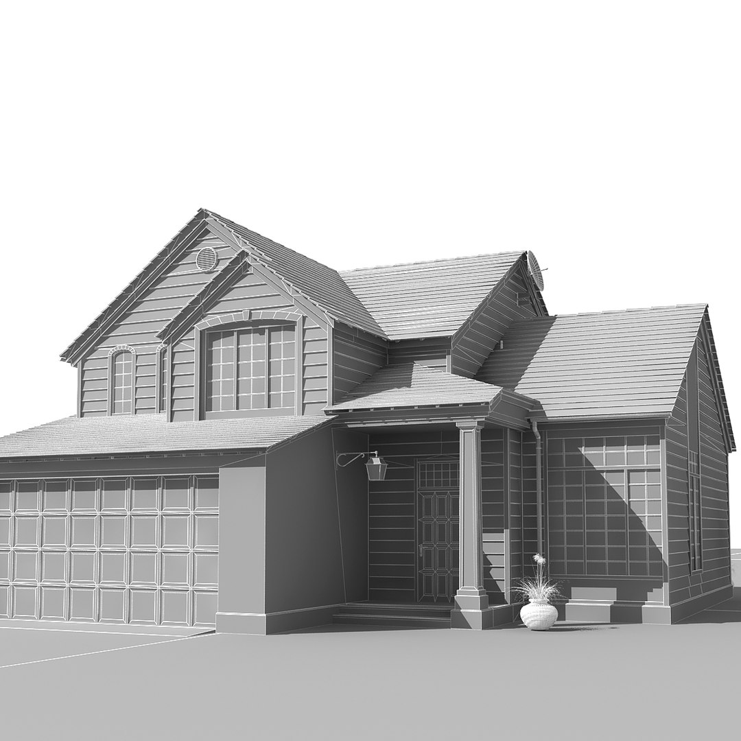 Suburban House 3d Model
