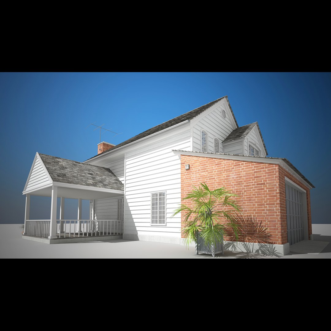 Suburban House 3d Model