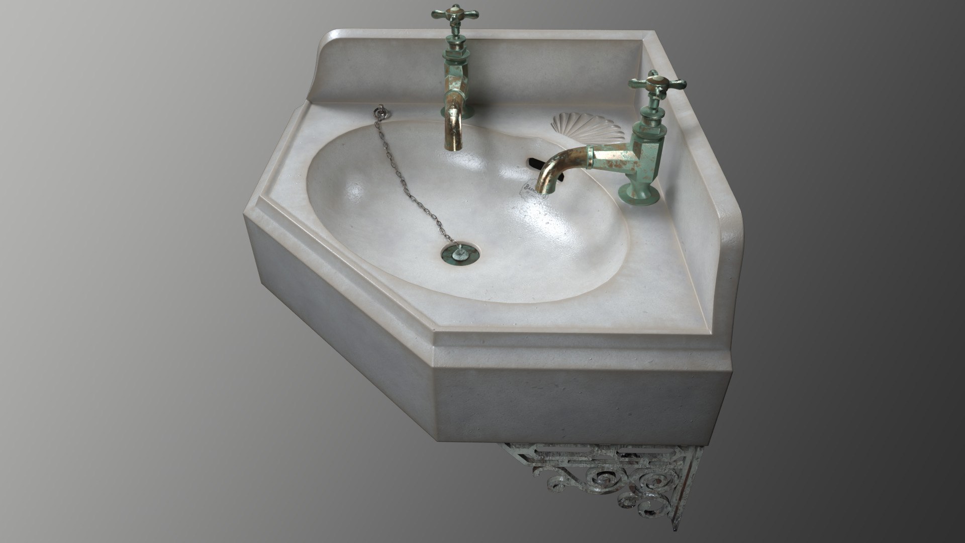 Old Corner Sink Wash Basin 3D Model - TurboSquid 2243477