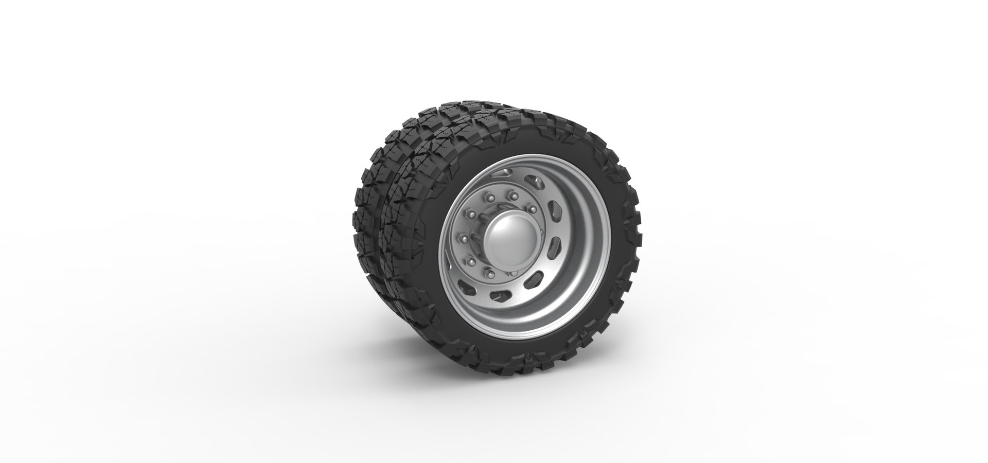 3D model 10 Triangular Hole rear semi wheel for pickup Version 2 Scale ...