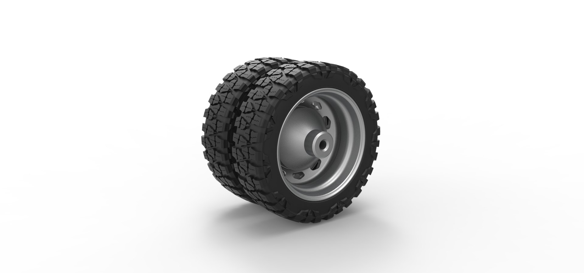 3D model 10 Triangular Hole rear semi wheel for pickup Version 2 Scale ...