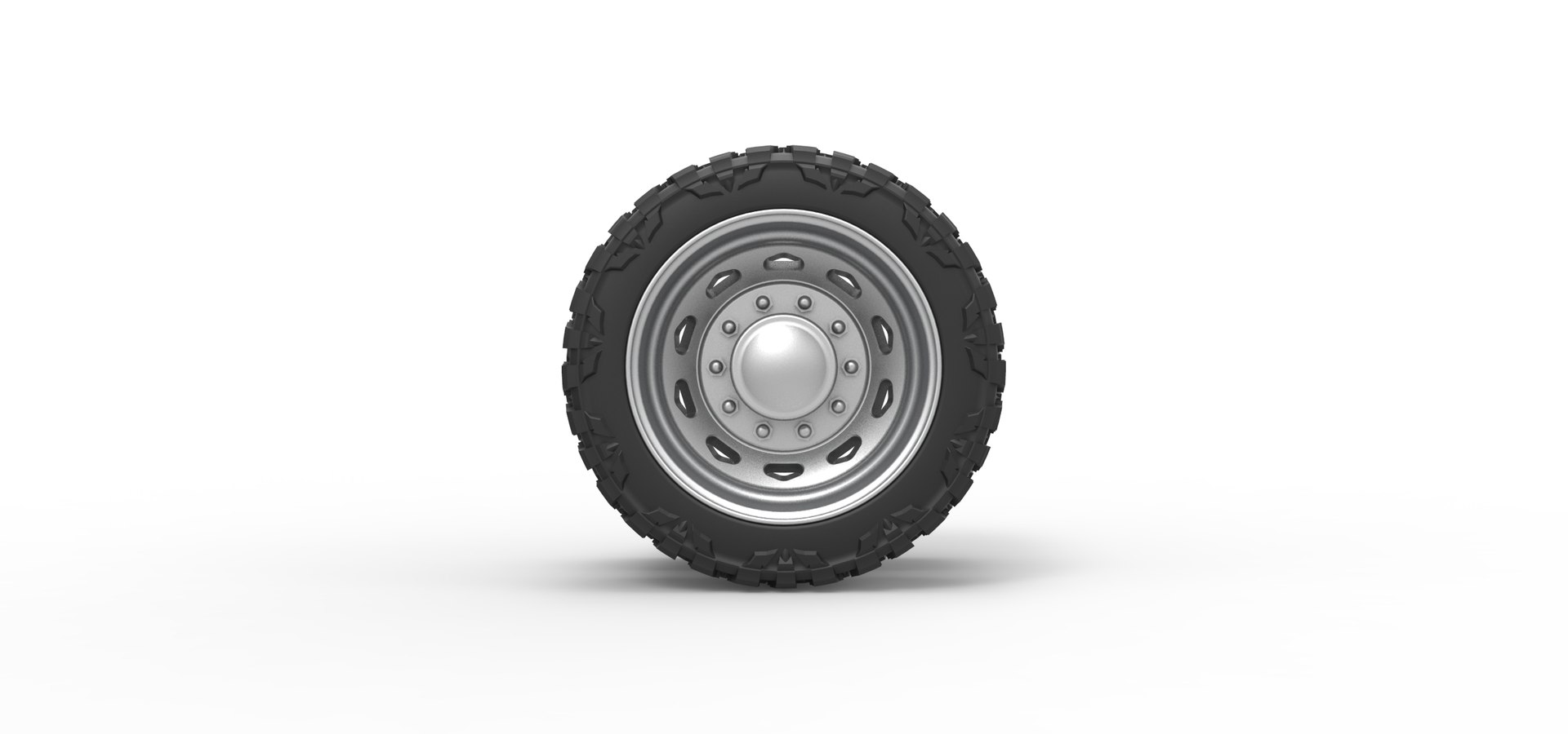 3D model 10 Triangular Hole rear semi wheel for pickup Version 2 Scale ...