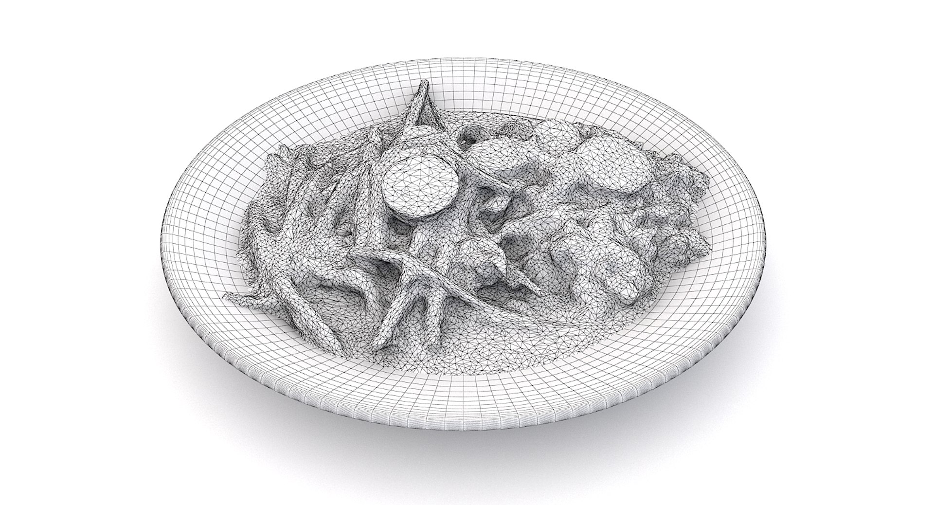 3D Lunch Vegetarian Model - TurboSquid 1229061