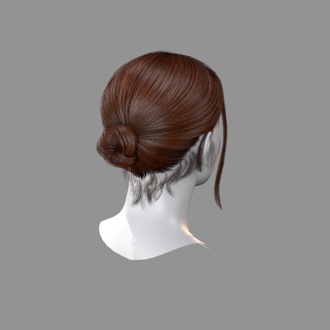 Realtime Bun Tail Hairstyle 3D Model - TurboSquid 1555309
