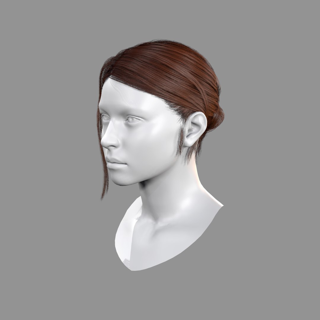 Realtime Bun Tail Hairstyle 3D Model - TurboSquid 1555309