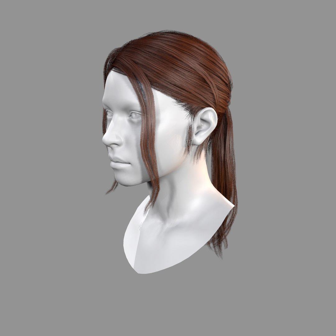 Realtime bun tail hairstyle 3D model - TurboSquid 1555309