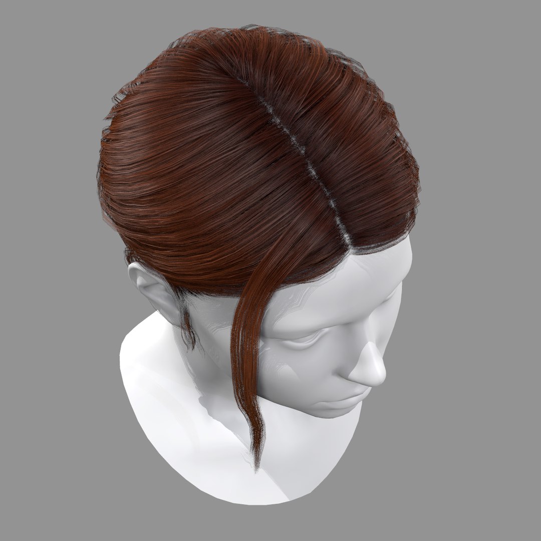 Realtime Bun Tail Hairstyle 3D Model - TurboSquid 1555309