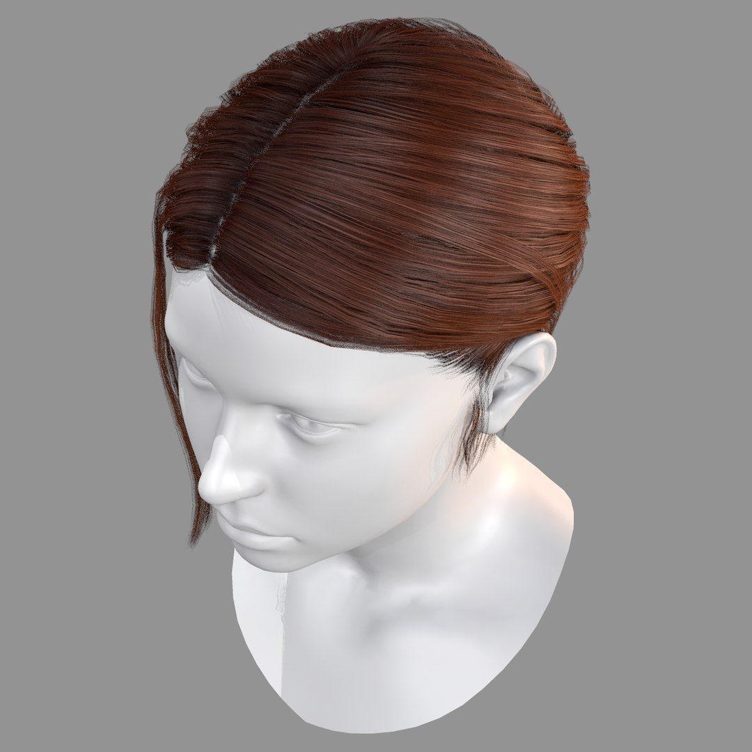 Realtime bun tail hairstyle 3D model - TurboSquid 1555309