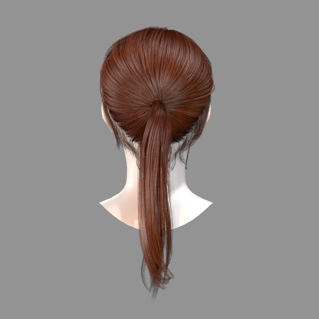 Realtime bun tail hairstyle 3D model - TurboSquid 1555309