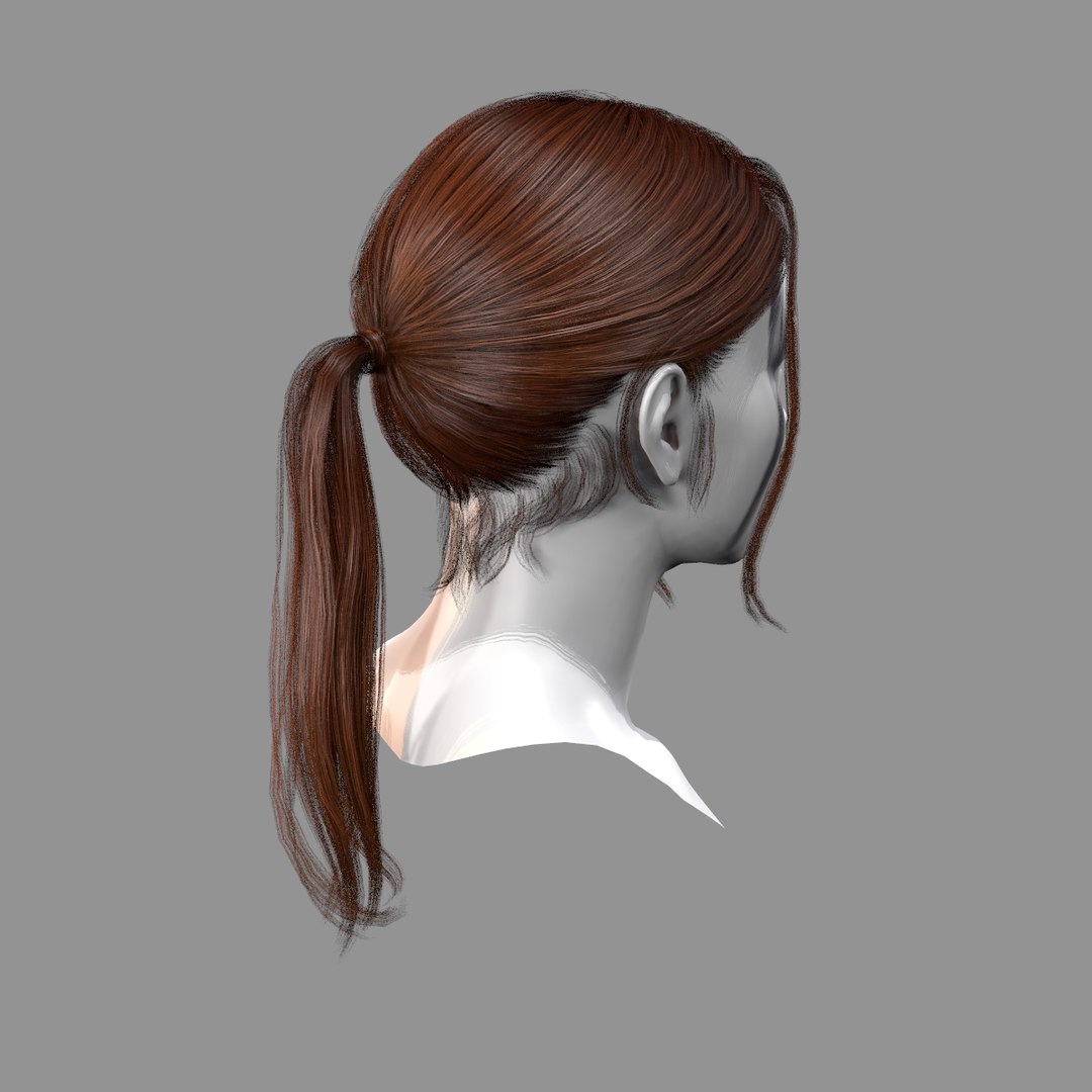 Realtime bun tail hairstyle 3D model - TurboSquid 1555309