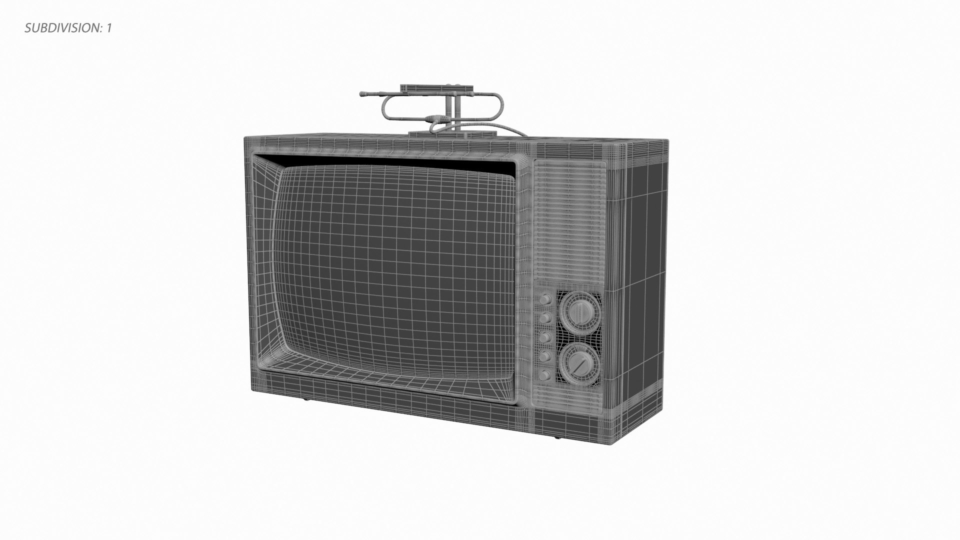 3D Retro TV With Indoor Antenna Model - TurboSquid 2146726