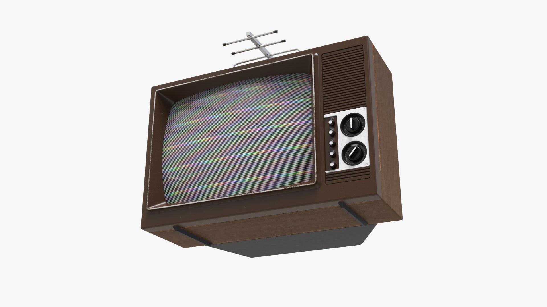 3D Retro TV With Indoor Antenna Model - TurboSquid 2146726