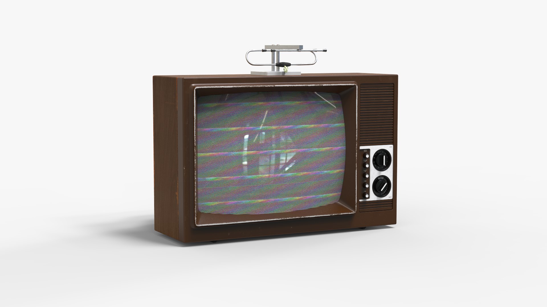 3D Retro TV With Indoor Antenna Model - TurboSquid 2146726